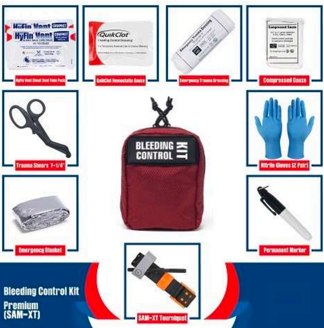 Bleeding Control Kit Premium (QuikClot) SAMXT Tourniquet — Equipment ...