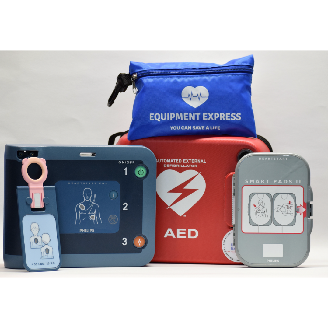 Philips Heartstart AED Complete Kit with Adult Pads, Cabinet, Pediatric ...