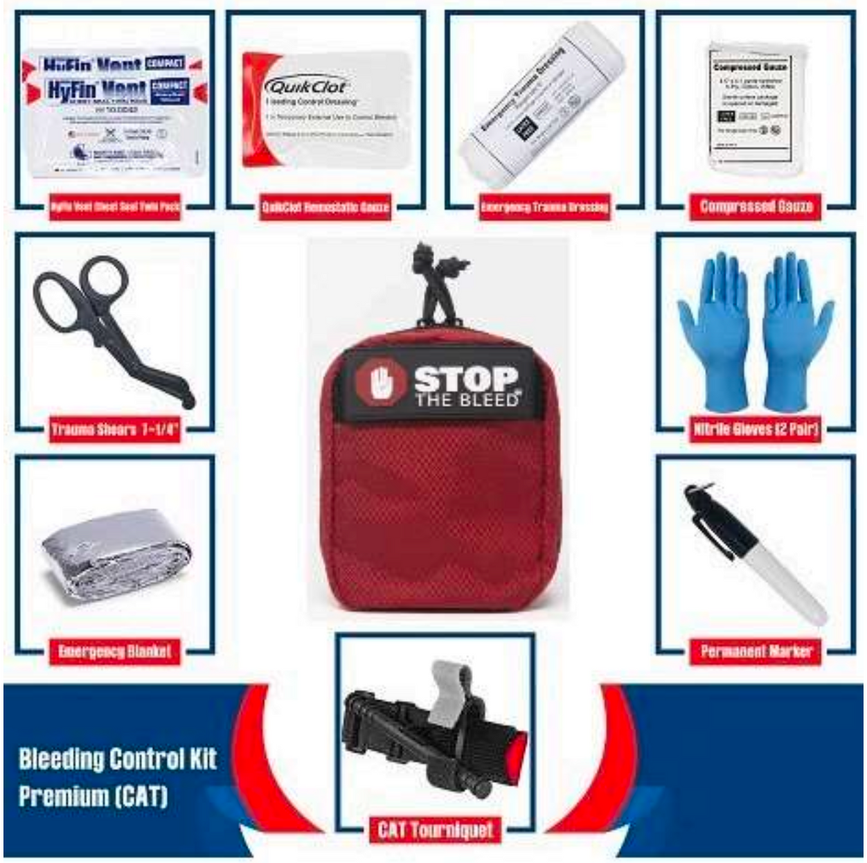 Stop The Bleed Premium CAT Kit with QuikClot — Equipment Express LLC